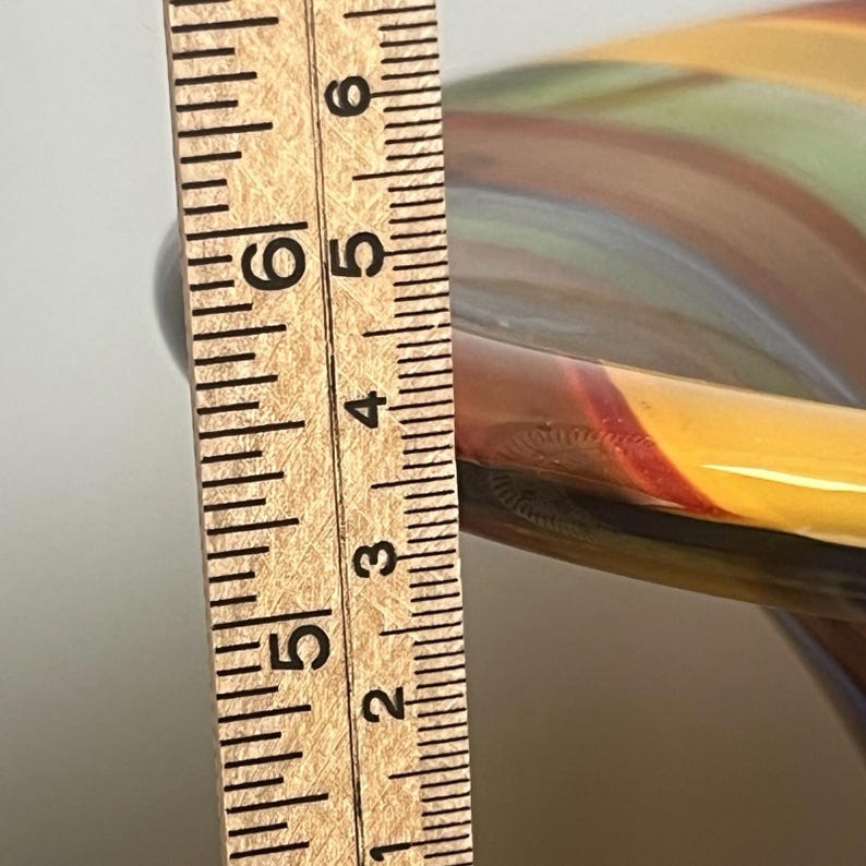 Badash Handmade Art Glass Bowl: Multicolor Swirl Pedestal, 11" - Etsy