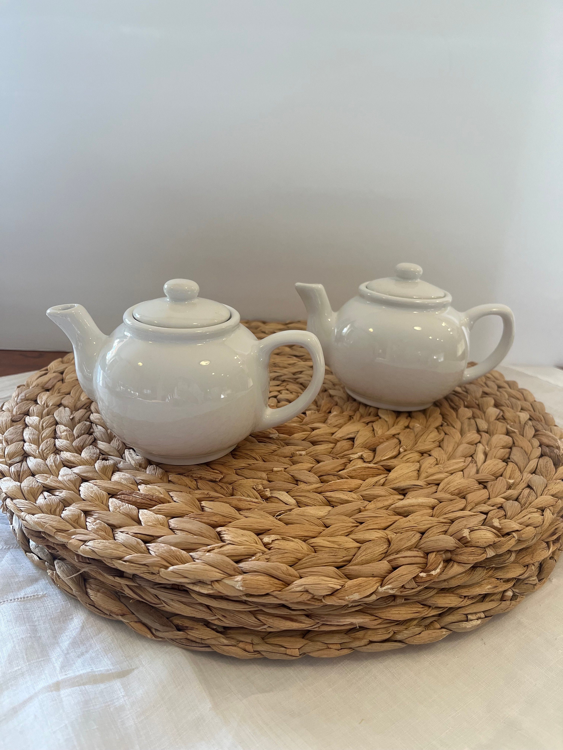 Tea for Two Individual White Teapots - Etsy
