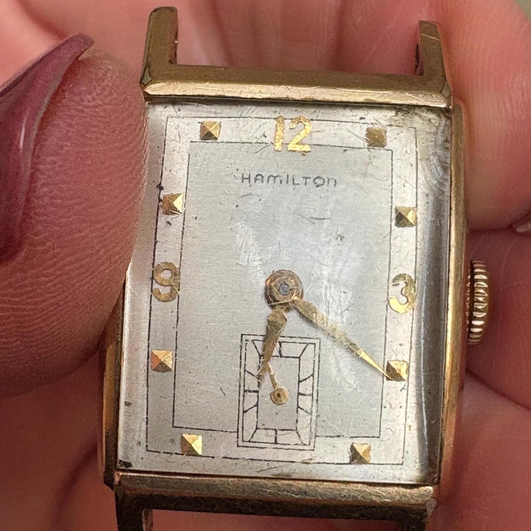 Vintage Hamilton Tank Watch: 10K Gold Filled Art Deco (restoration ...