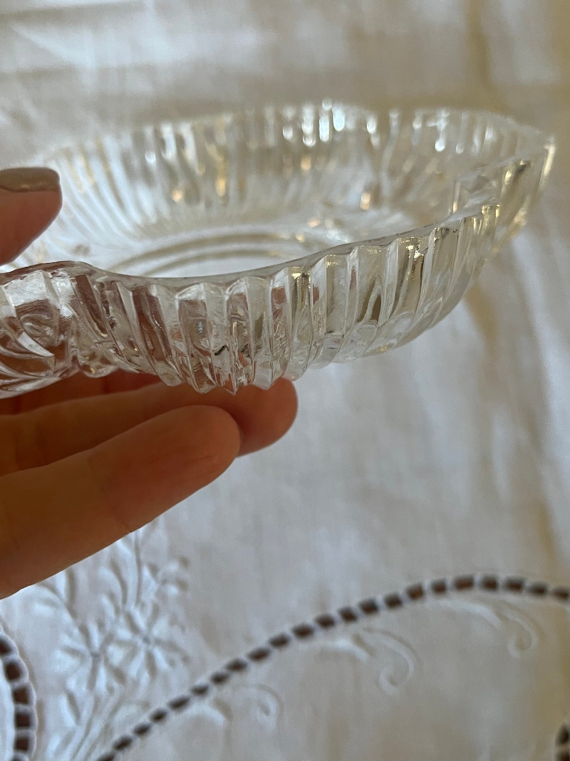 Vintage Pressed Cut Glass Dishes to Use as Candy, Nut, Jewelry or ...