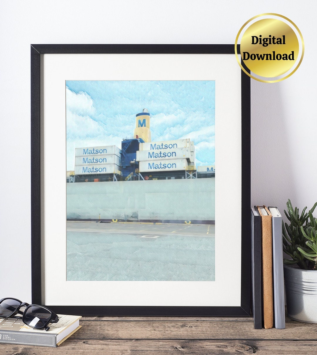 Matson Shipping Print, Downloadable Print, Printable Modern, Abstract ...