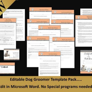 Dog Grooming Forms, Dog Grooming Contract, Dog Grooming Forms, , Dog ...