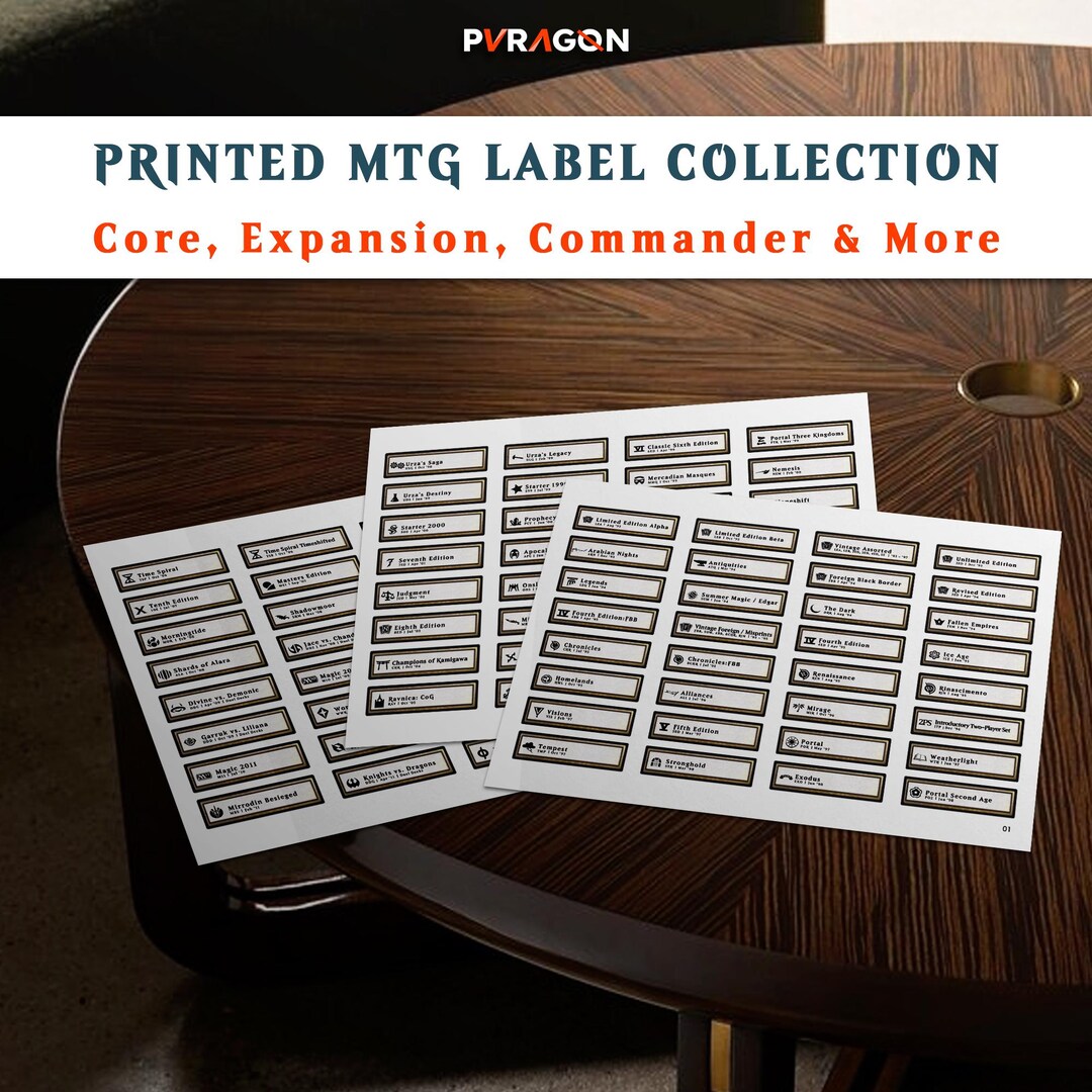 Printed Mtg Set Labels: All Major Sets (1994–1H25) - Etsy