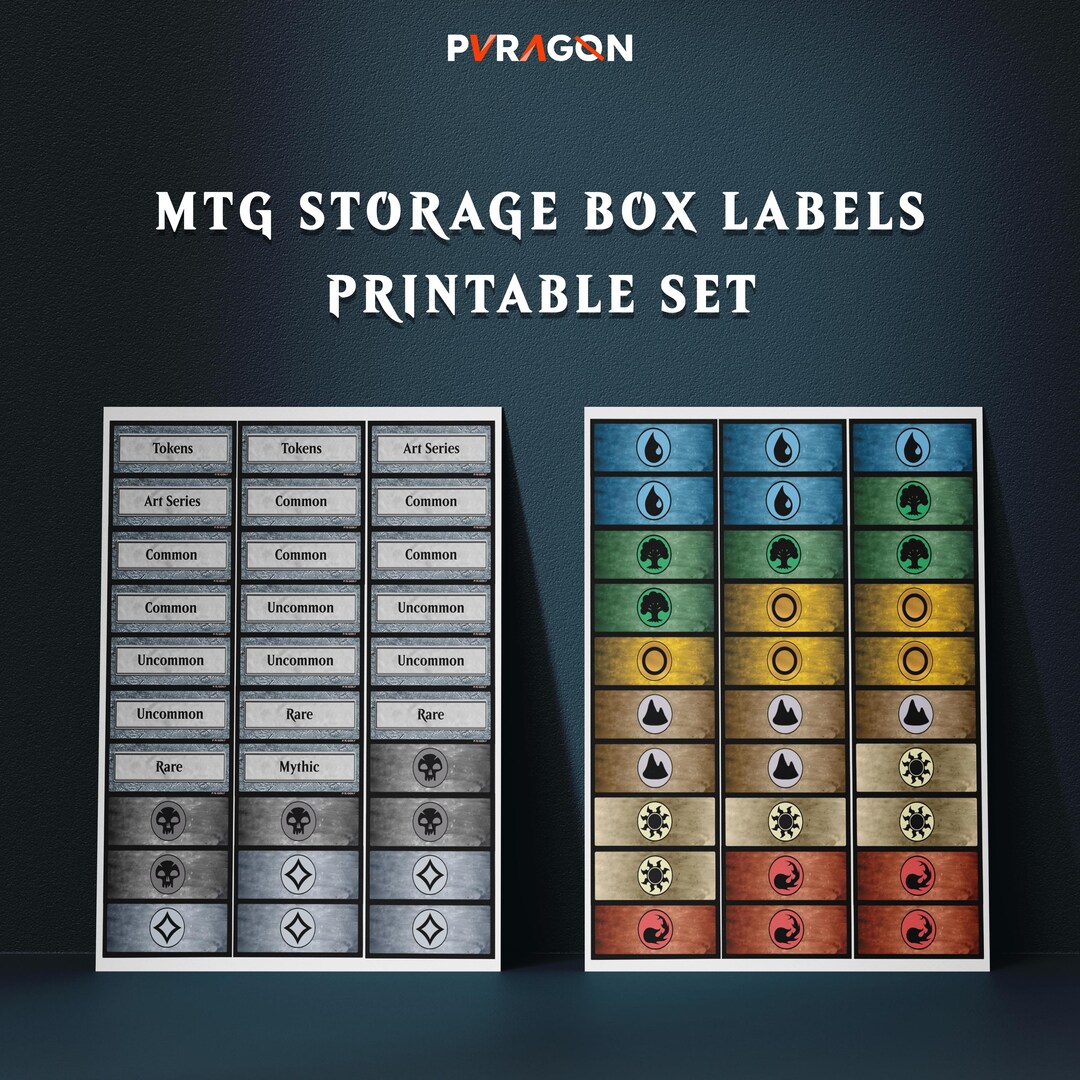 Mtg Storage Box Labels | Rarity & Color Organizer (printable PDF) - Etsy