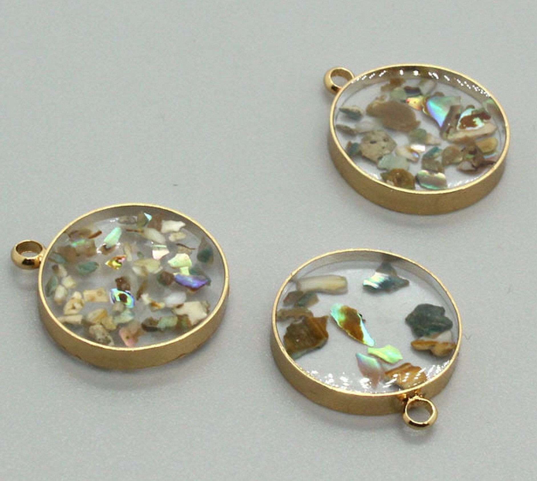 Real Flower Charm 10pcs Round Pressed Flower 15mm Resin Pendant Dired ...