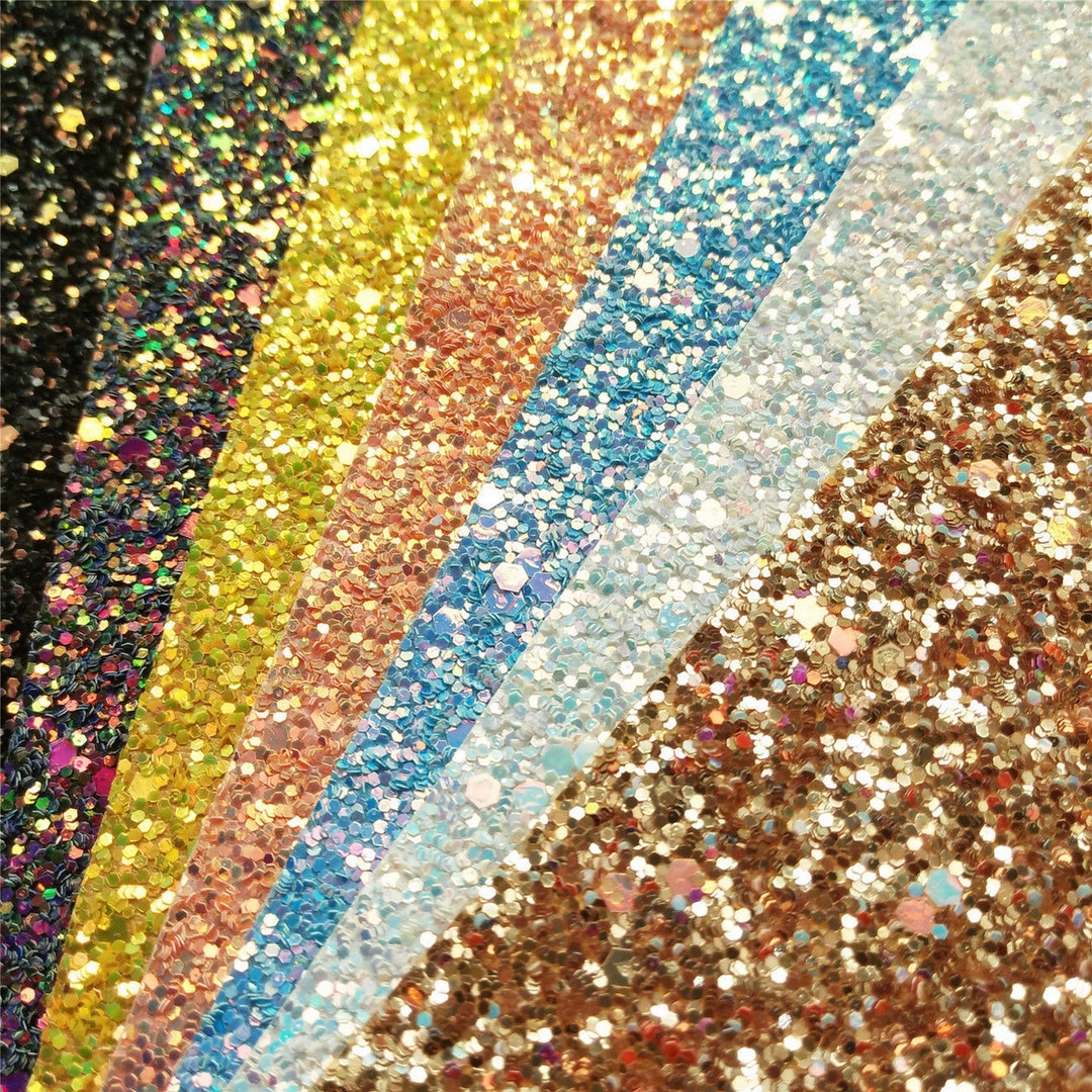 Bing Glitter Sheet Fabric Sheet Sequin Faux Leather Chunky Pu Leather ...