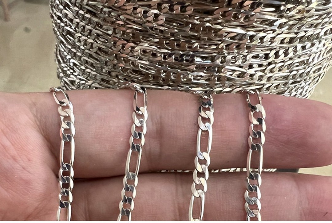 Sterling Silver Flat O-shaped Chain 3.2feet Unfinished Chain Bulk 925 ...