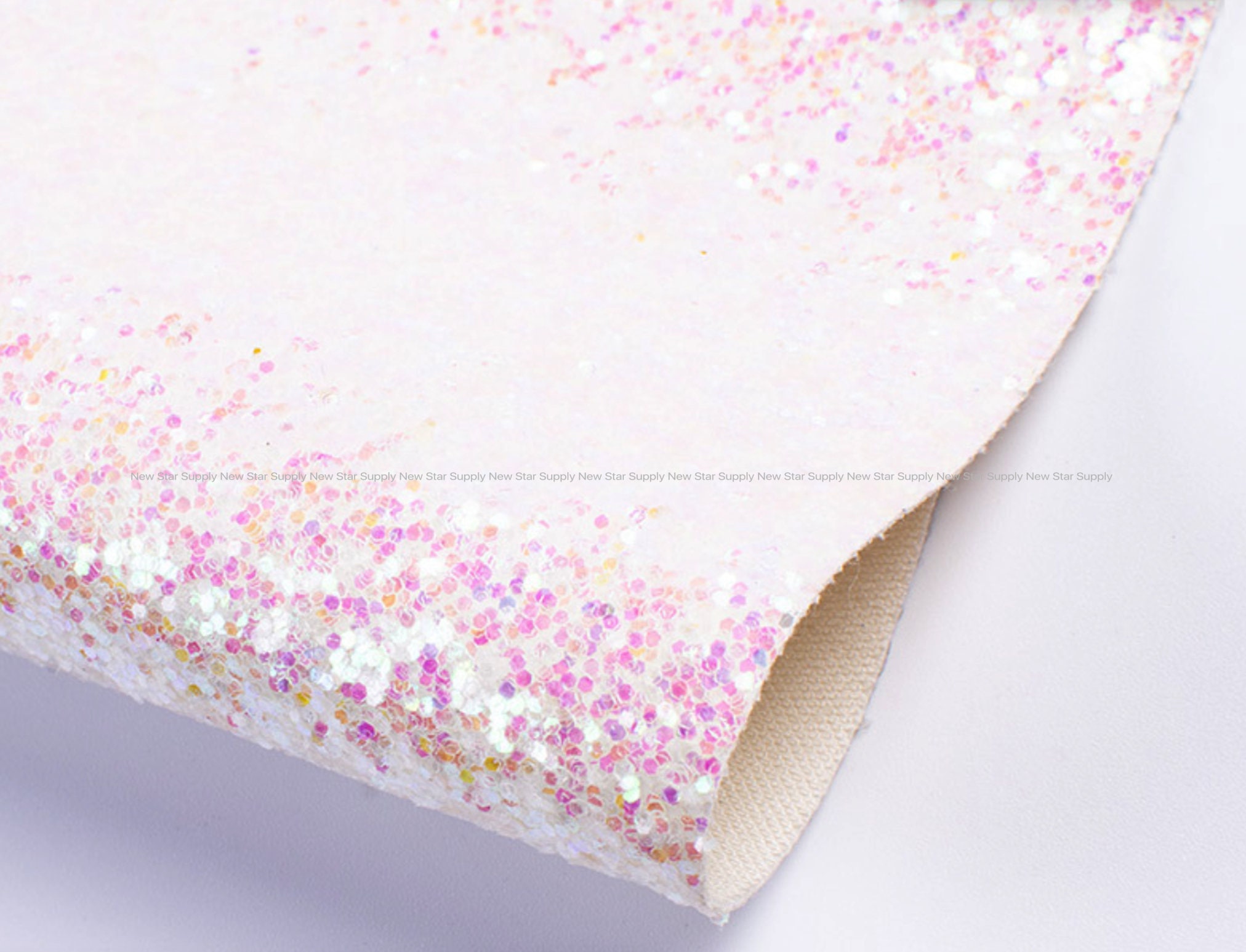 White Glitter Faux Leather Chunky Sequin Sheet Pu Leather Supply Canvas ...