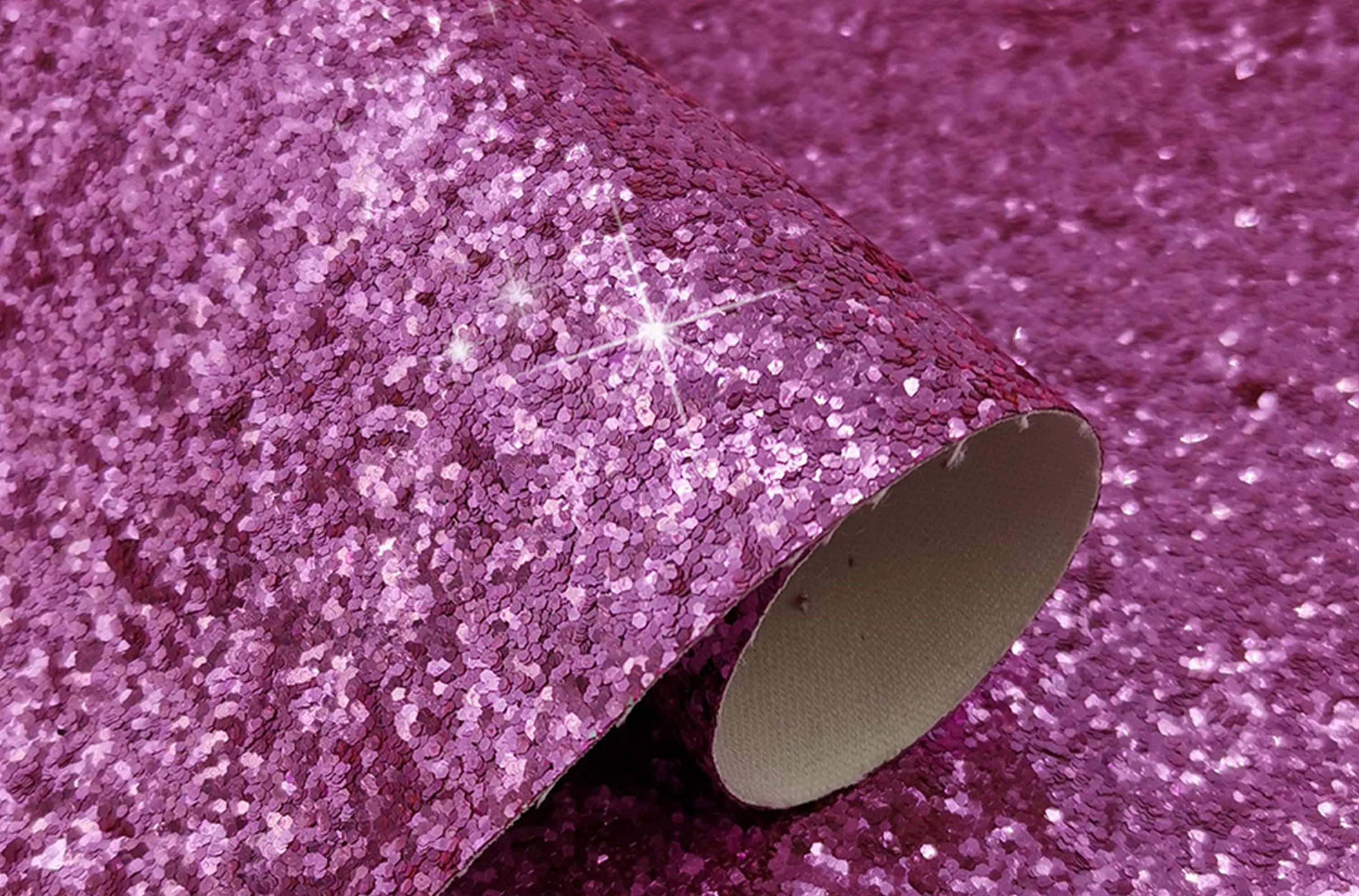 Pink Glitter Faux Leather Sheet Chunky Sequin Fabric Leather Sheet Faux ...