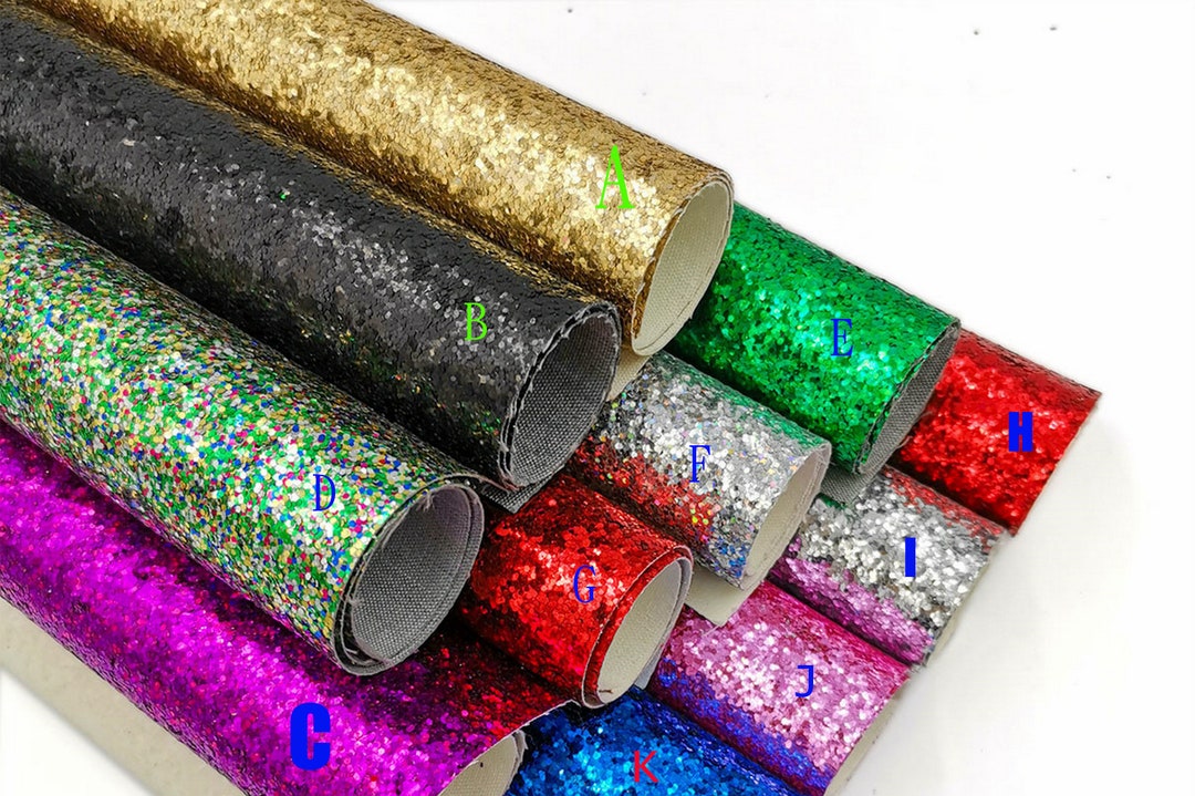 Glitter Faux Leather Sheet Chunky Sequin Fabric Leather Sheet Faux ...
