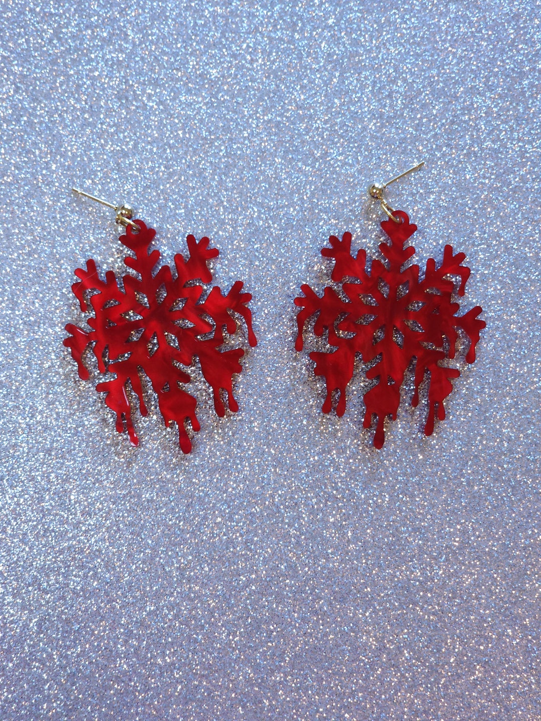 Bloody Snowflake Acrylic Earrings - Etsy