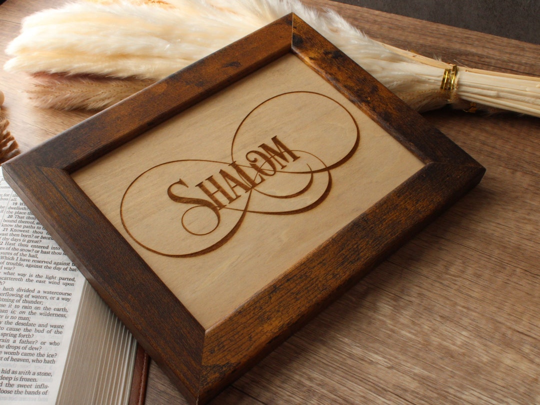 Shalom Sign Wood Shalom Decor Shabbat Shalom Wall Sign Hebrew Peace ...