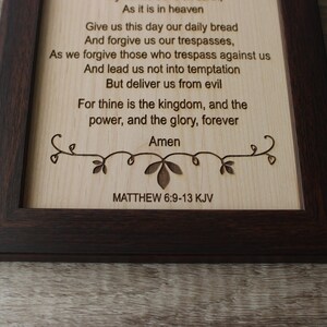 The Lord's Prayer Sign Engraved Prayer Our Father Prayer Wall Art ...
