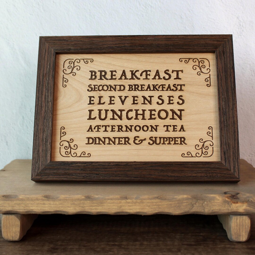 Hobbit Meal Sign Wall Art Home Decor Kitchen Wall Display Frame Wood ...