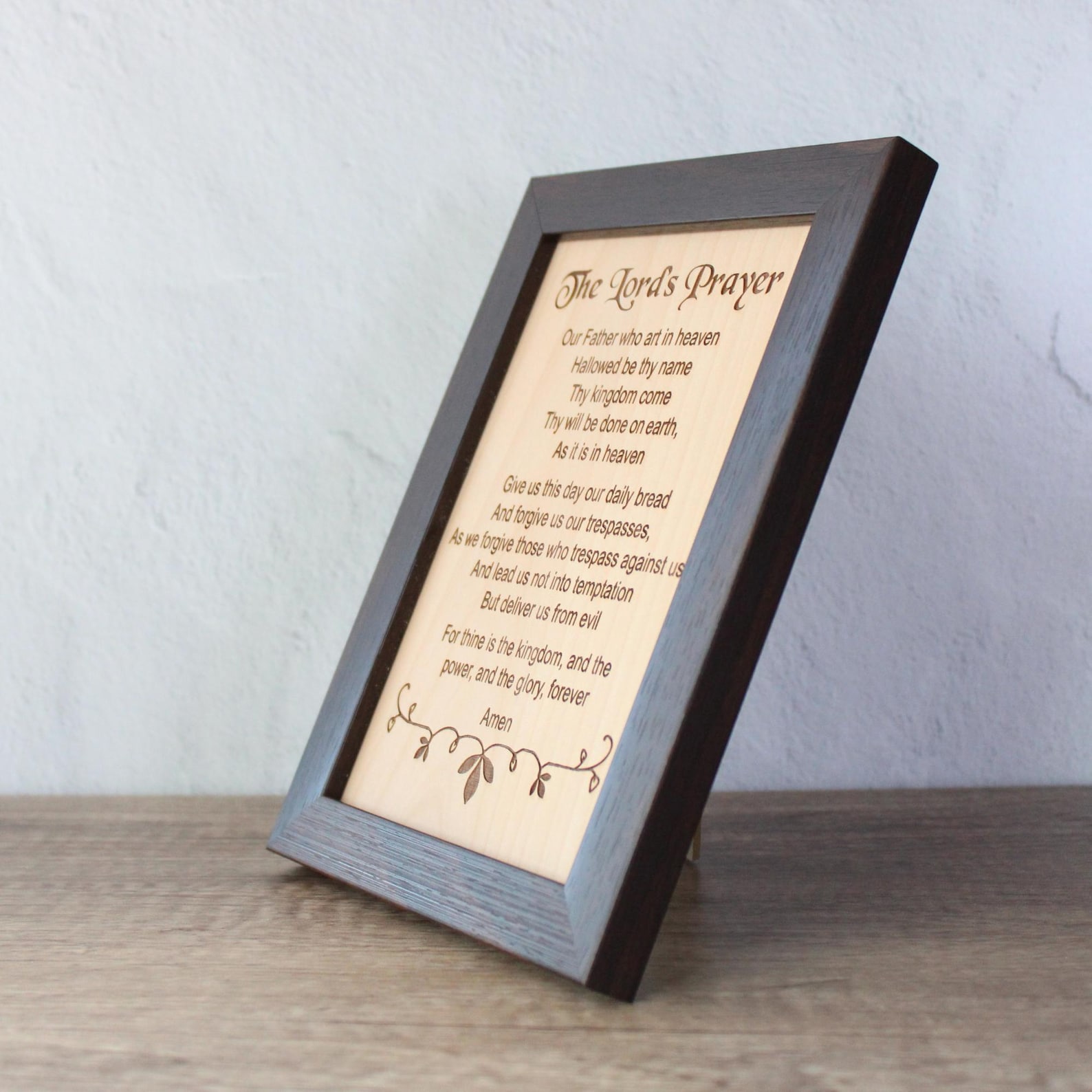 The Lord's Prayer Sign Engraved Prayer Our Father Prayer Wall Art ...