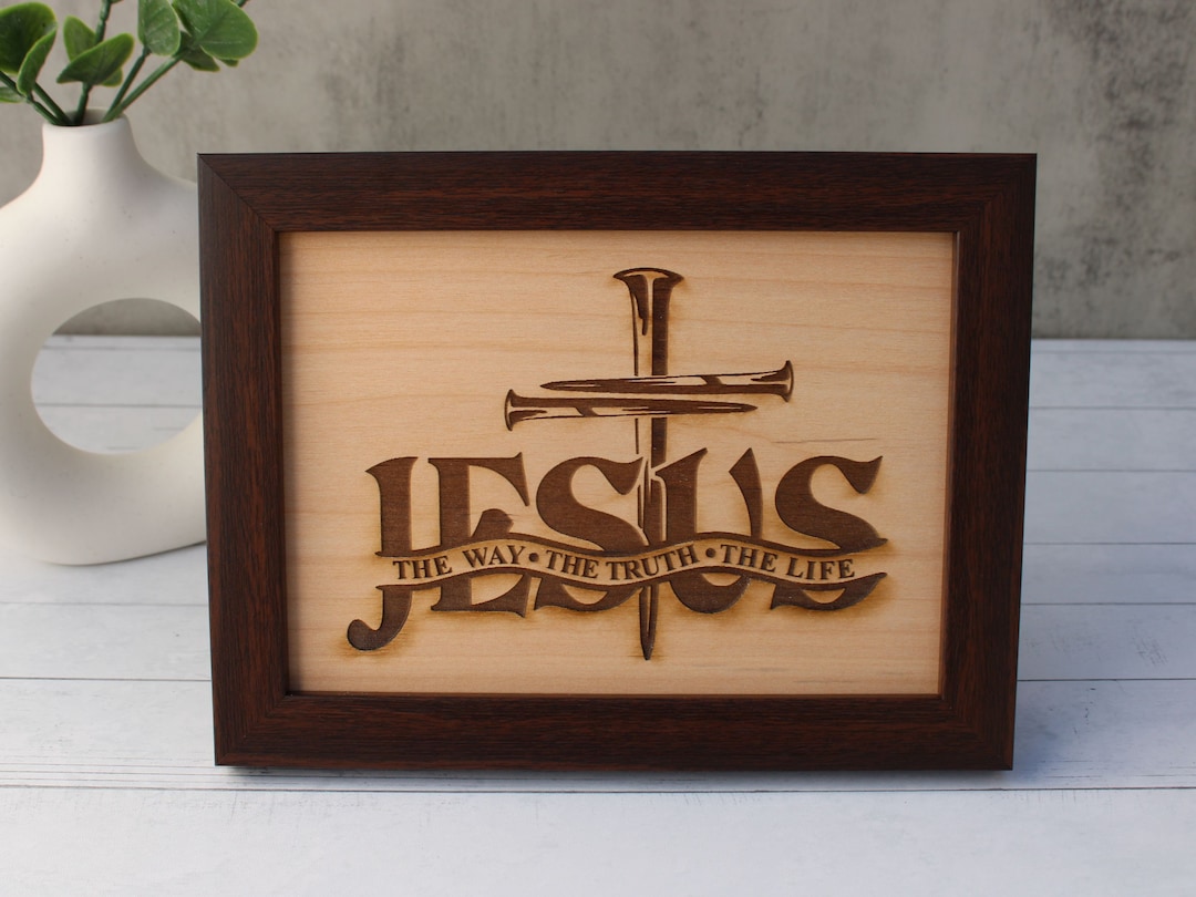 Christian Wall Art Wooden Jesus Sign Religious Home Decor Inspirational ...