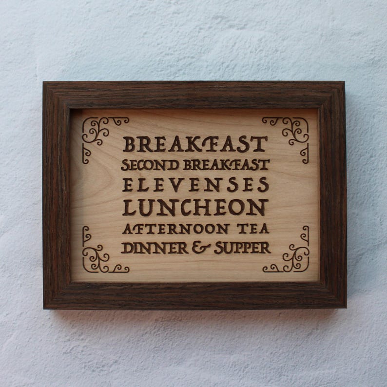 Hobbit Meal Sign Wall Art Home Decor Kitchen Wall Display Frame Wood ...