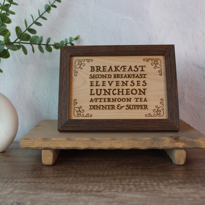 Hobbit Meal Sign Wall Art Home Decor Kitchen Wall Display Frame Wood ...