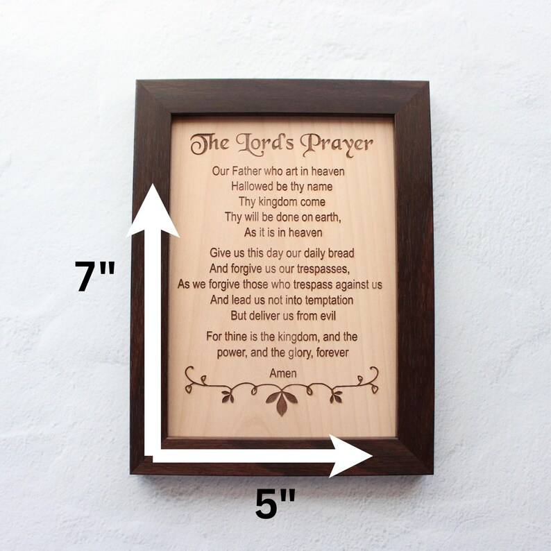 The Lord's Prayer Sign Engraved Prayer Our Father Prayer Wall Art ...