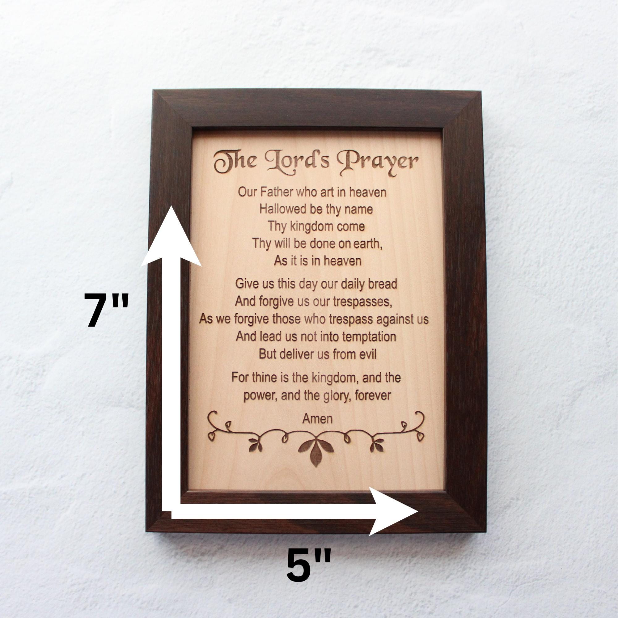 The Lord's Prayer Sign Engraved Prayer Our Father Prayer Wall Art ...
