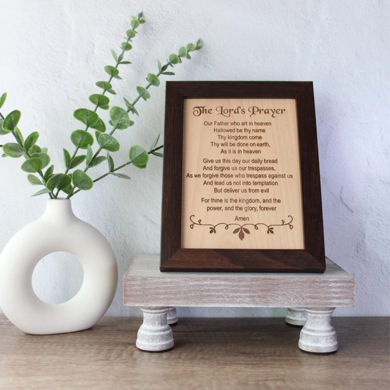 The Lord's Prayer Sign Engraved Prayer Our Father Prayer Wall Art ...