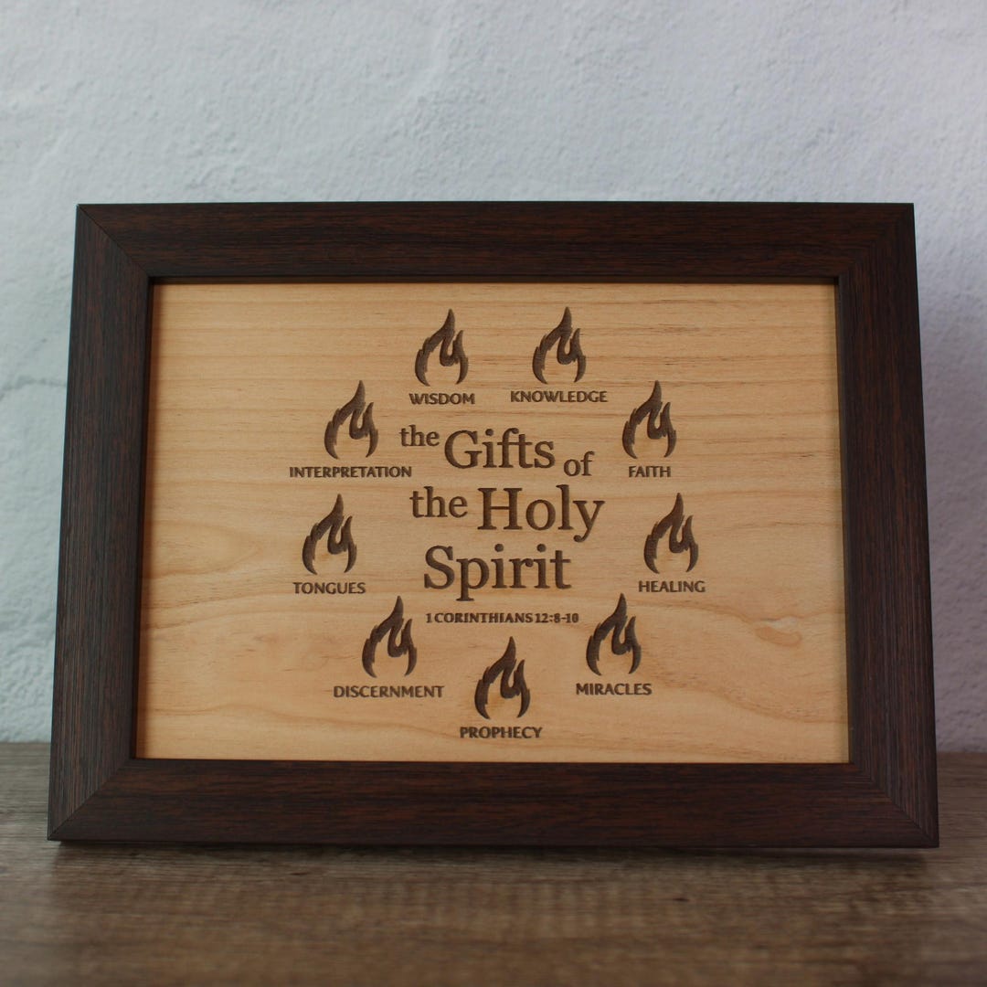Gifts of the Holy Spirit Wall Art Christian Wooden Plaque Religious 1 ...