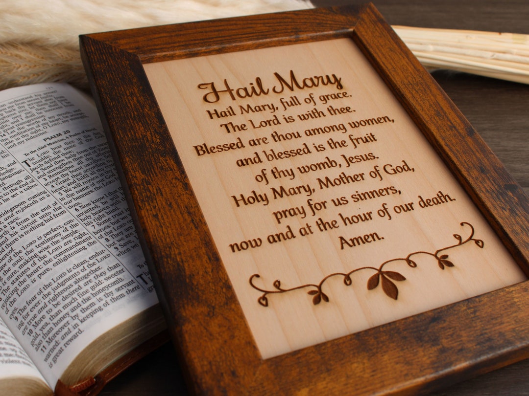 Hail Mary Prayer Engraved Home Decor Mother of God Christian Family ...