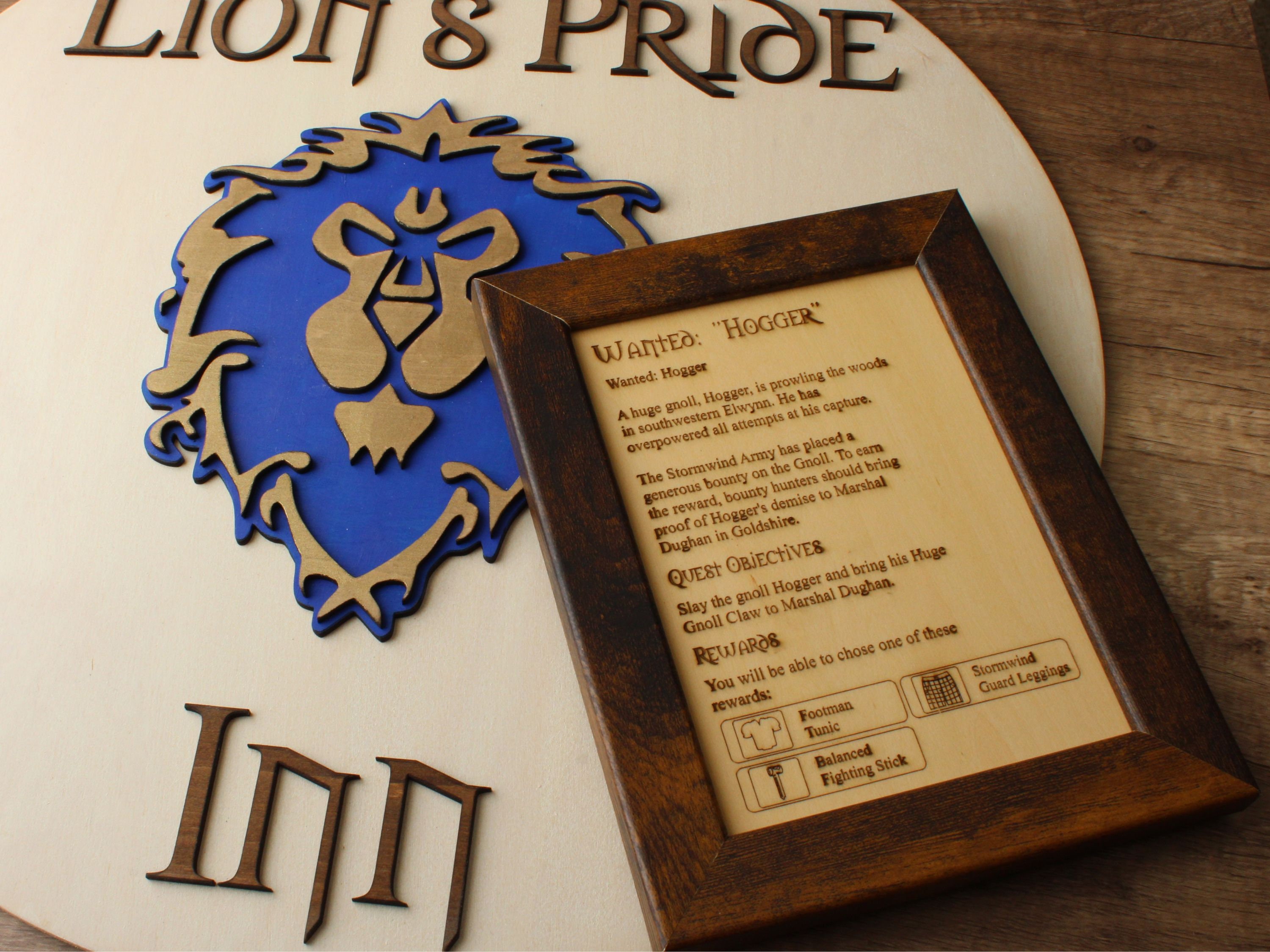 Wanted: hogger Classic Wow Quest Engraved Wood Sign, World of Warcraft ...