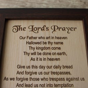 The Lord's Prayer Sign Engraved Prayer Our Father Prayer Wall Art ...