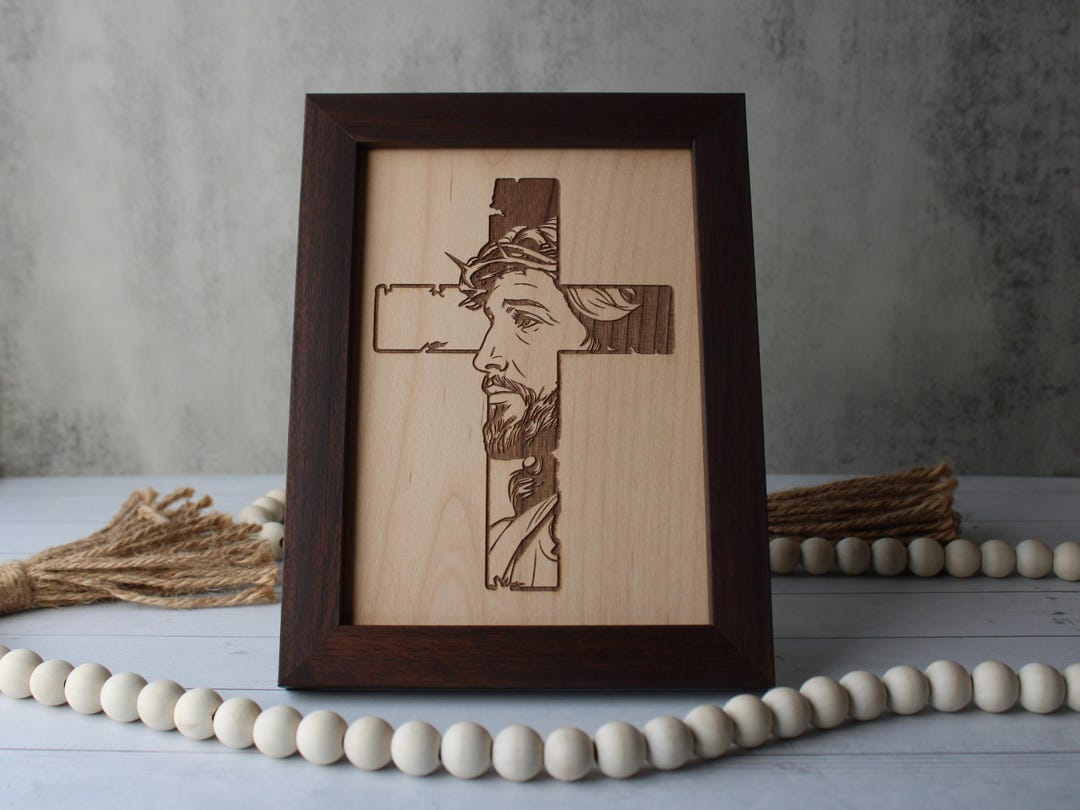 Engraved Jesus Crucifixion Alder Wood Sign – Christian Home Decor - Etsy