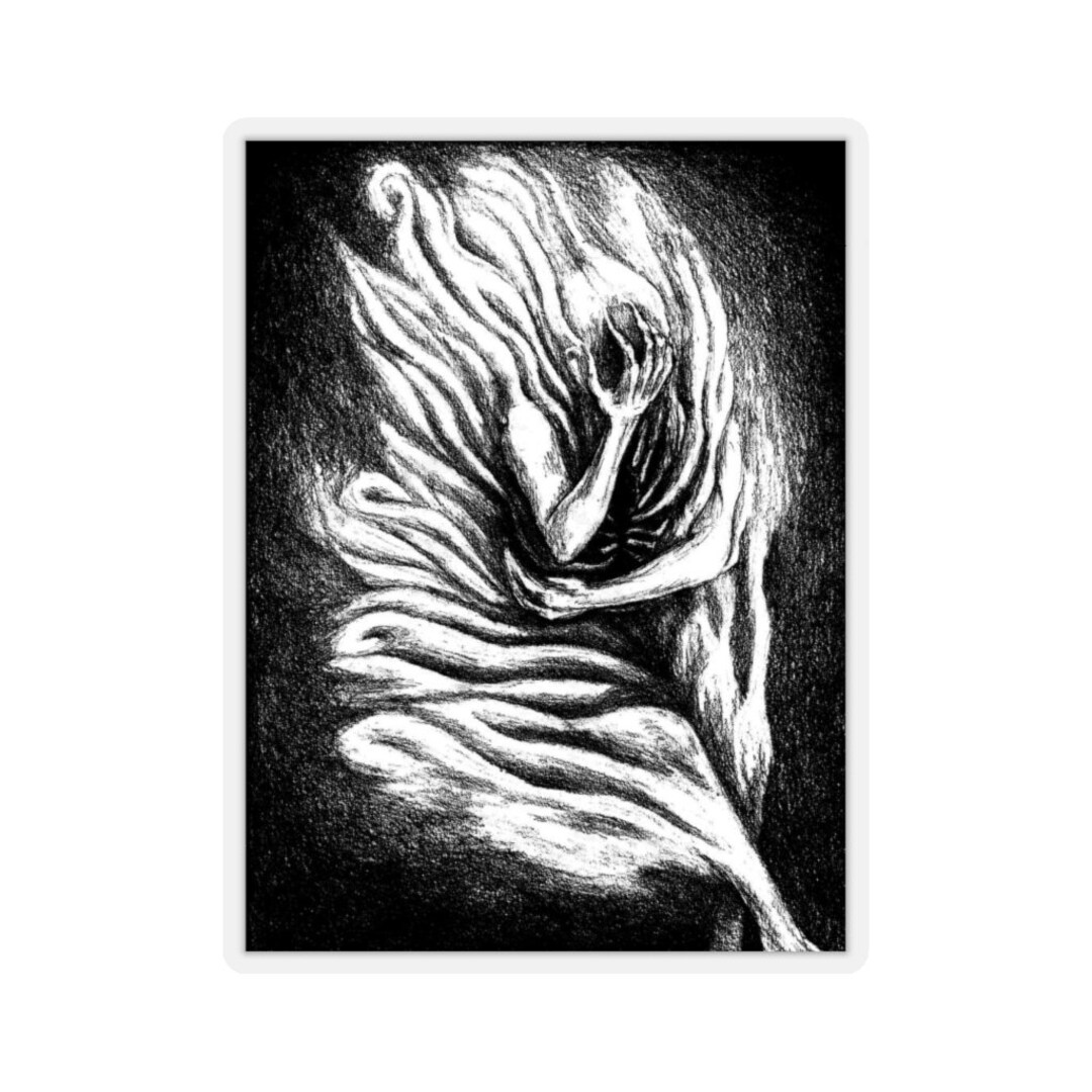 Grief dark Vinyl Sticker Surreal Dark Art Decal - Etsy