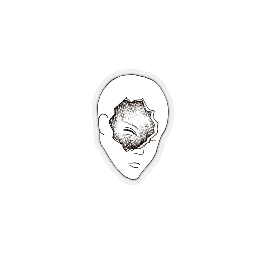 Broken Mask Vinyl Sticker Surreal Art Decal BPD Borderline - Etsy