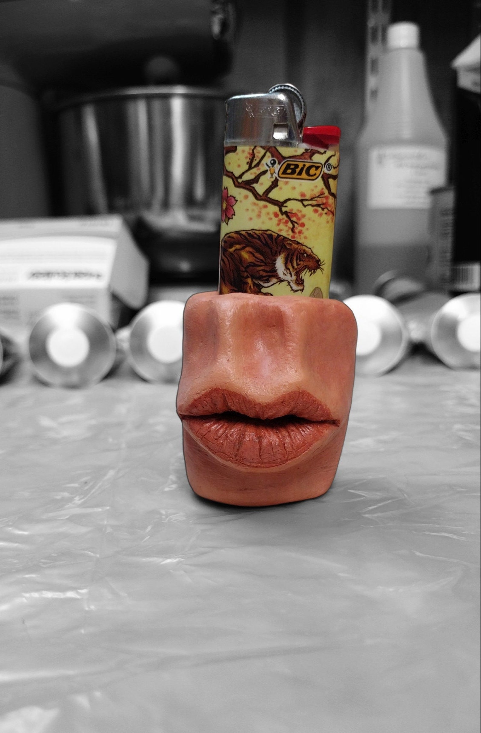 Lighter Lips Handsculpted Clay Lighter Sleeve - Etsy