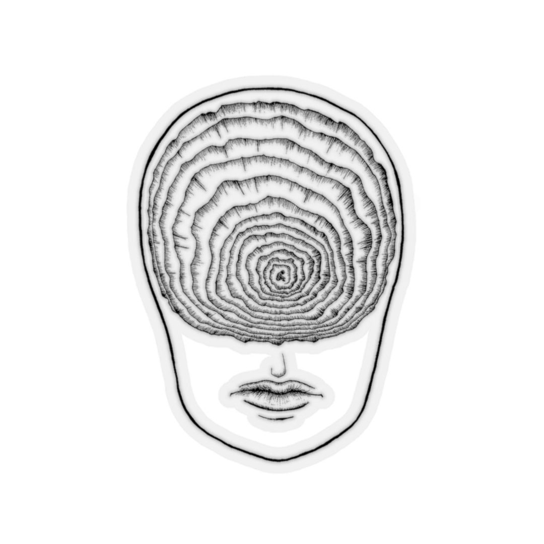 Inward Spiral transparent Vinyl Sticker Dark Art Decal - Etsy