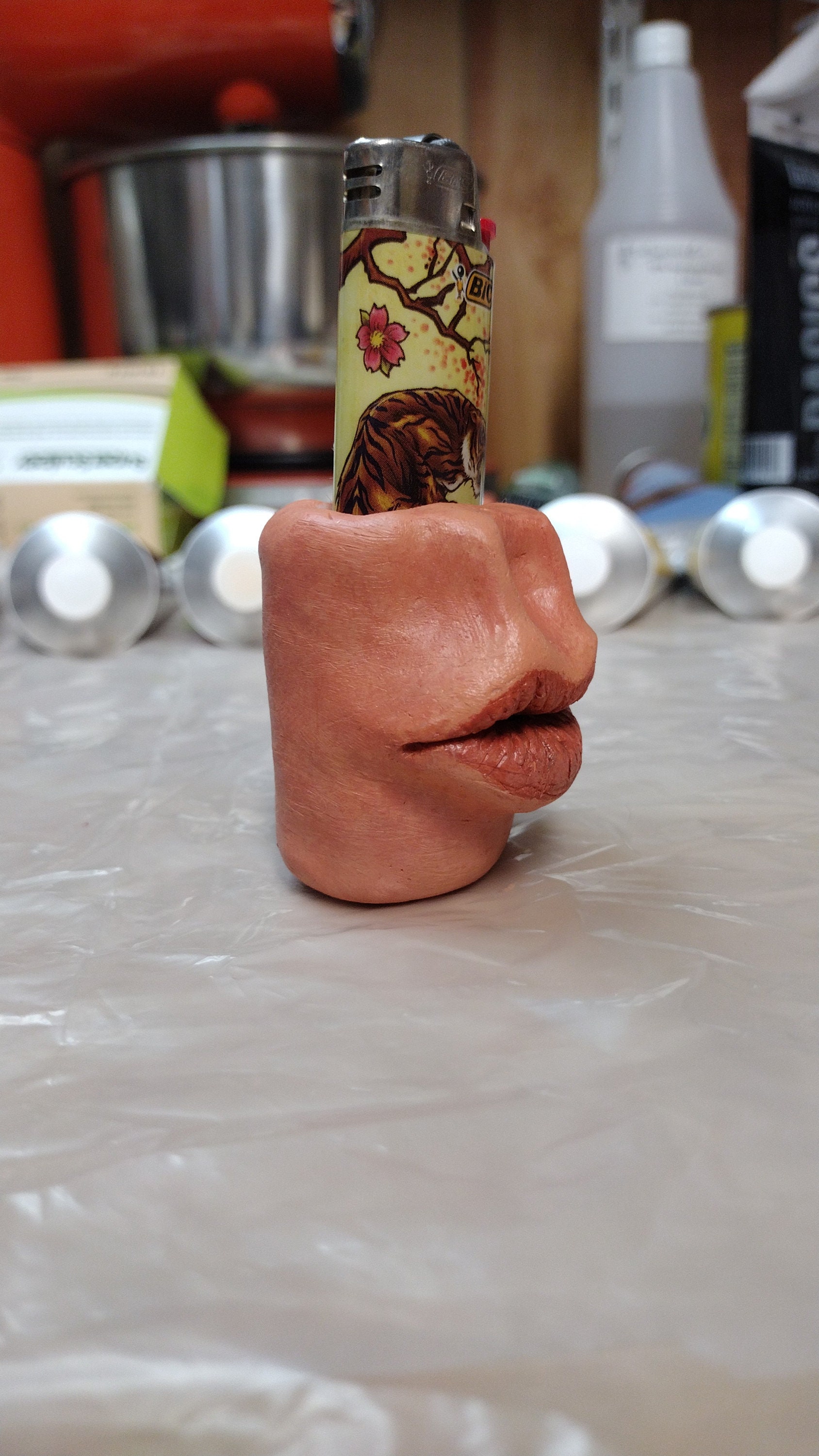 Lighter Lips Handsculpted Clay Lighter Sleeve - Etsy