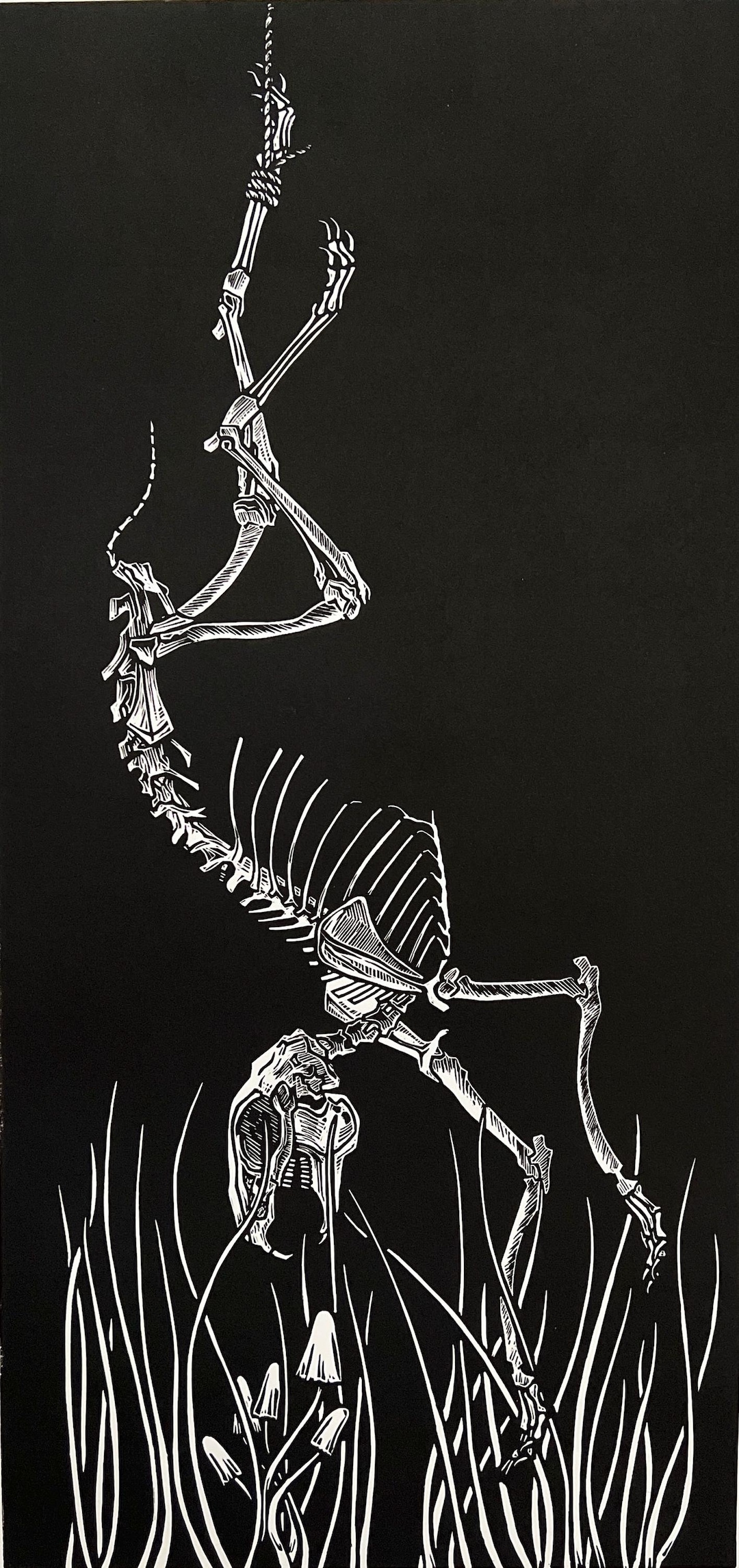 Rabbit Skeleton. Limited Edition Linocut Print. Signed and Numbered ...