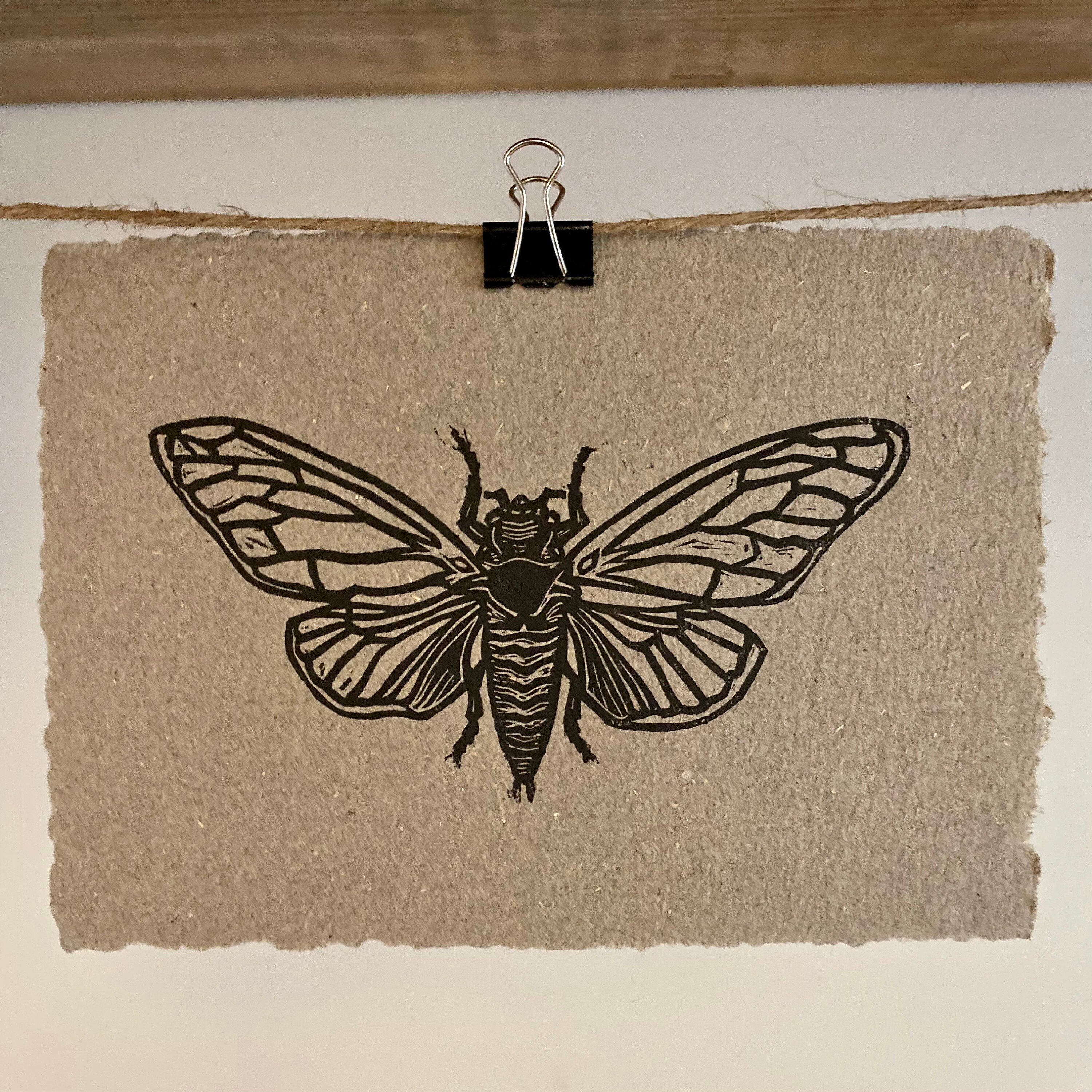 5x7 Handmade Wall Art Butterfly Linocut Print Prints Wood & Linocut ...