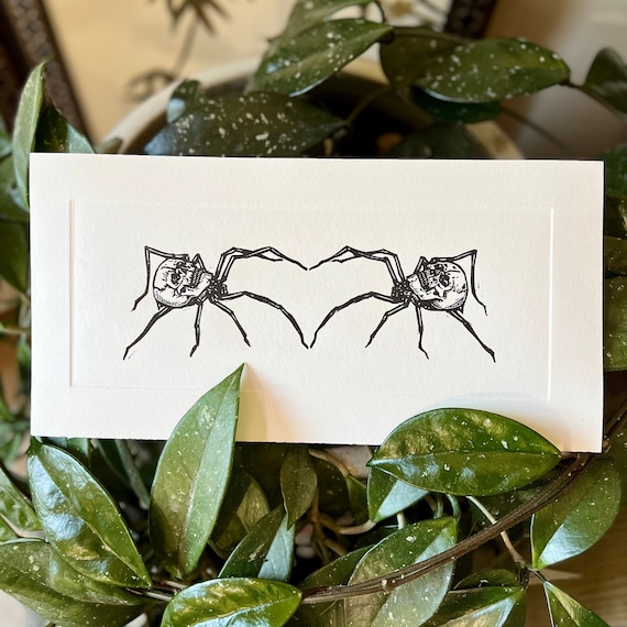 Spiders With Skull Design. Arachnid Original Linocut Print on - Etsy