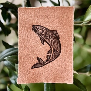 Fish Mini-print Pack. Five Different Linocut Fish Prints on Heavyweight ...