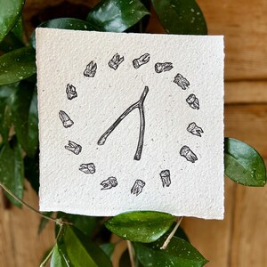 Wishbone and Teeth. bone Clock Original Linocut Print on Heavyweight ...