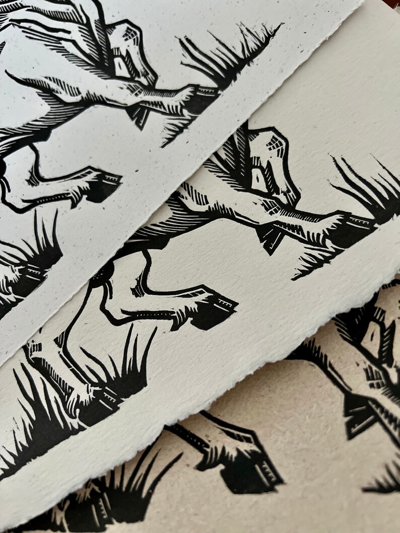 Bull. Ox. Taurus. Original Linocut Print. - Etsy