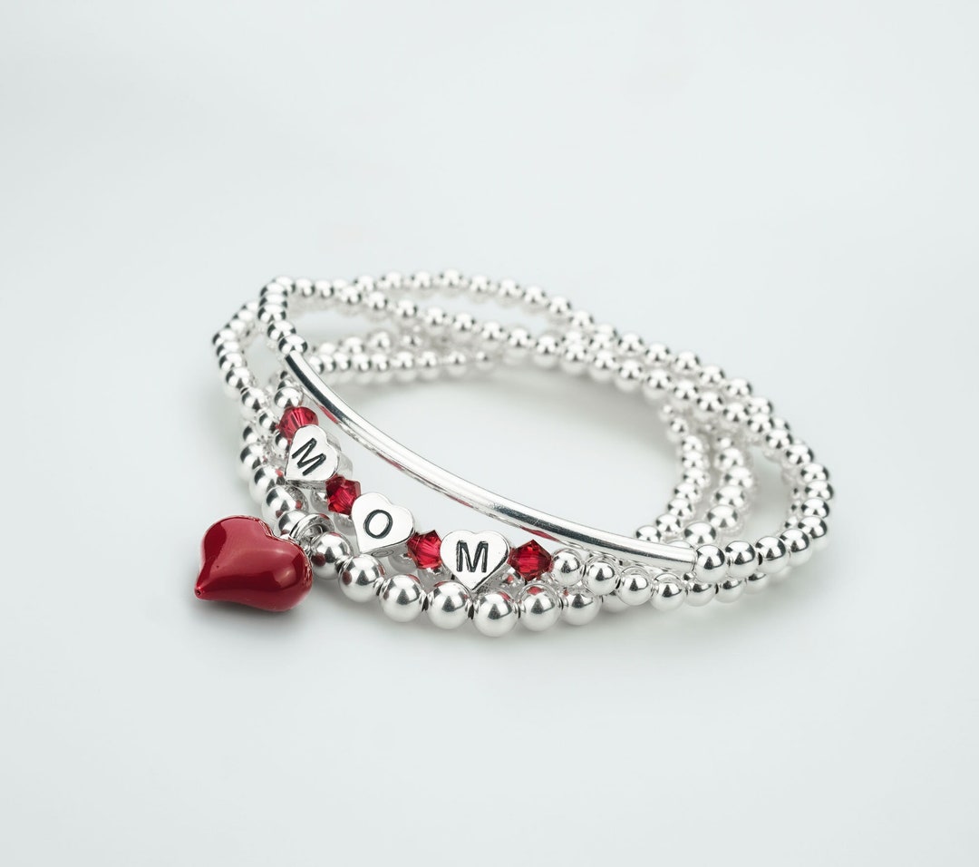 Mom Bracelet, 925 Sterling Silver Bracelets for Mom, Mom Charm Bracelet ...