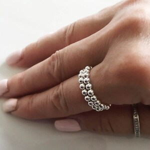 925 Sterling Silver Stretch Rings Stack of 2 Stacked Rings - Etsy