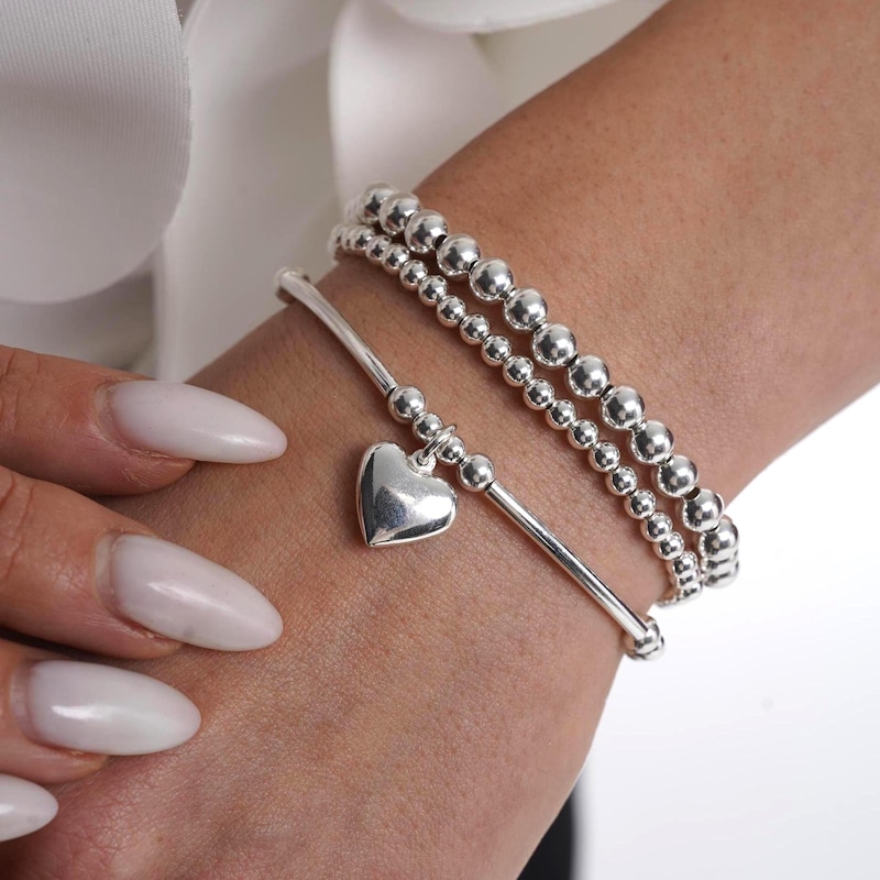 Sterling Silver Beads Heart - Etsy