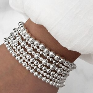 925 Sterling Silver Stretch Bracelet,bracelet,stacked Bracelets,womens ...