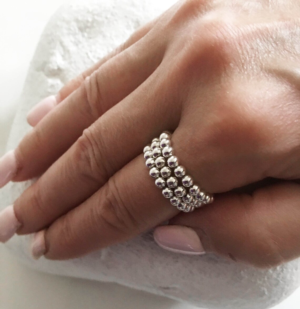 925 Sterling Silver Stretch Rings Stack of 2 Stacked Rings - Etsy