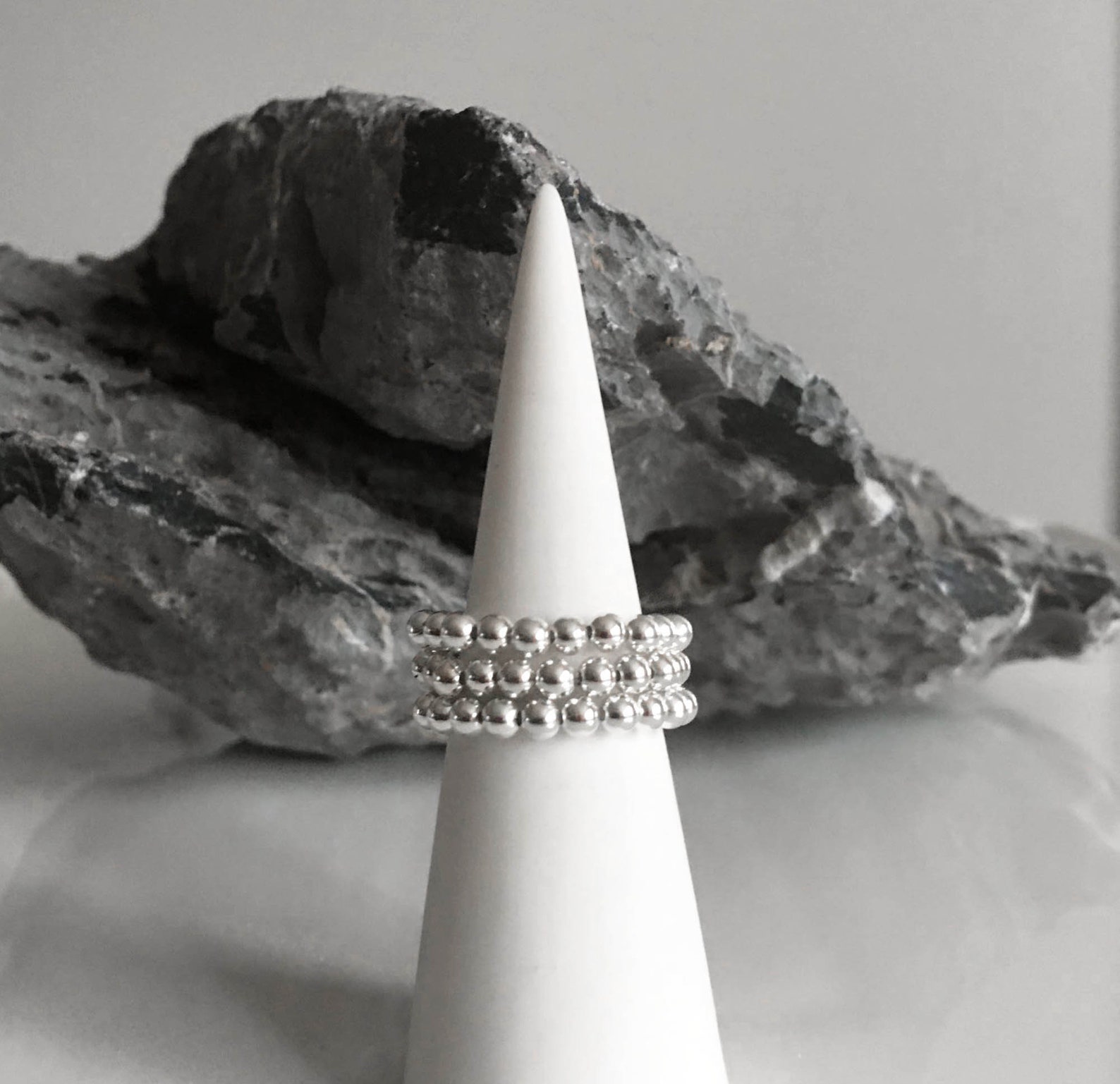 925 Sterling Silver Stretch Rings Stack of 2 Stacked Rings - Etsy