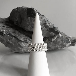 925 Sterling Silver Stretch Rings Stack of 2, Stacked Rings, Womens ...
