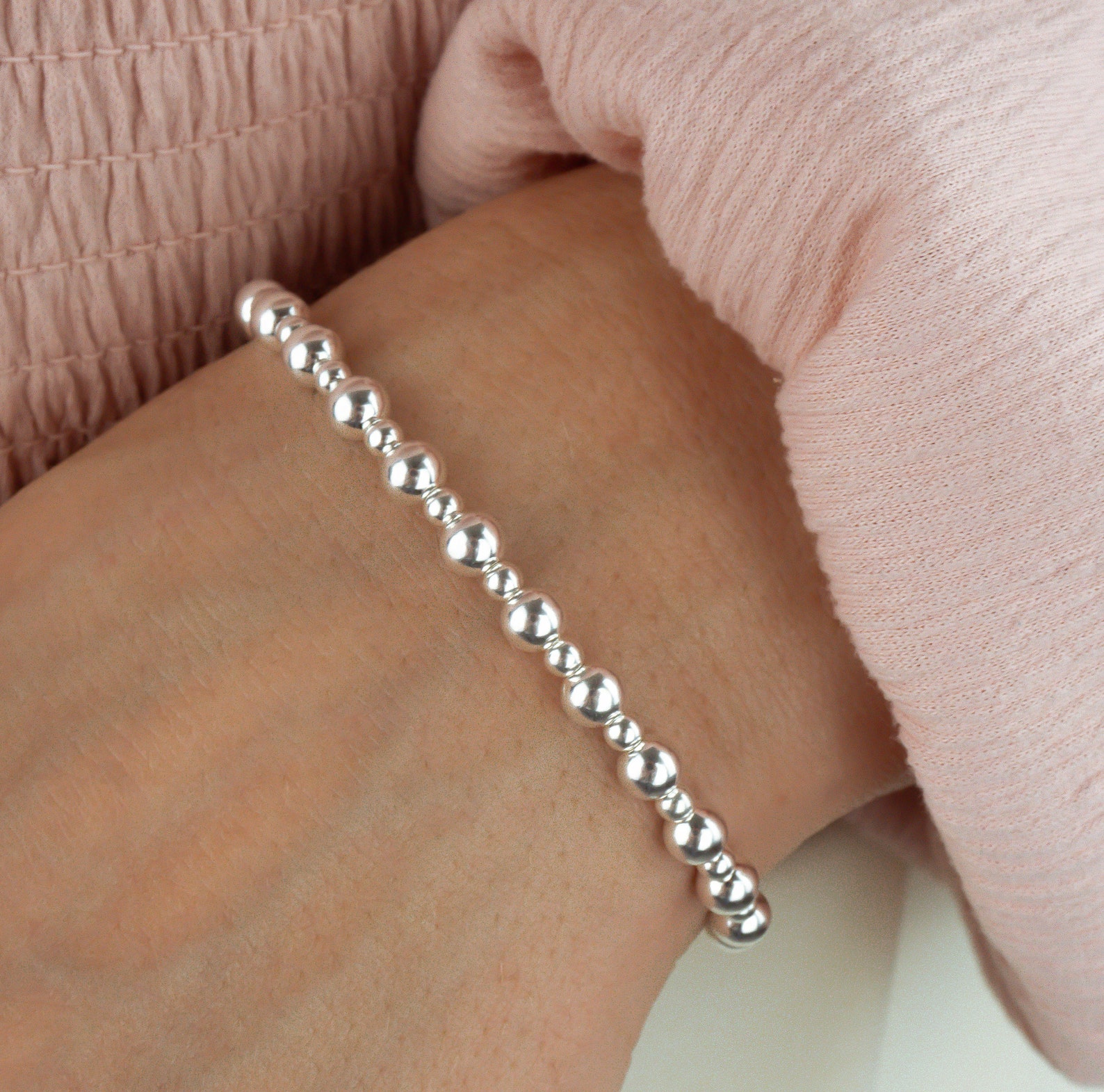 925 Sterling Silver Stretch Bracelet,bracelet,stacked Bracelets,womens ...