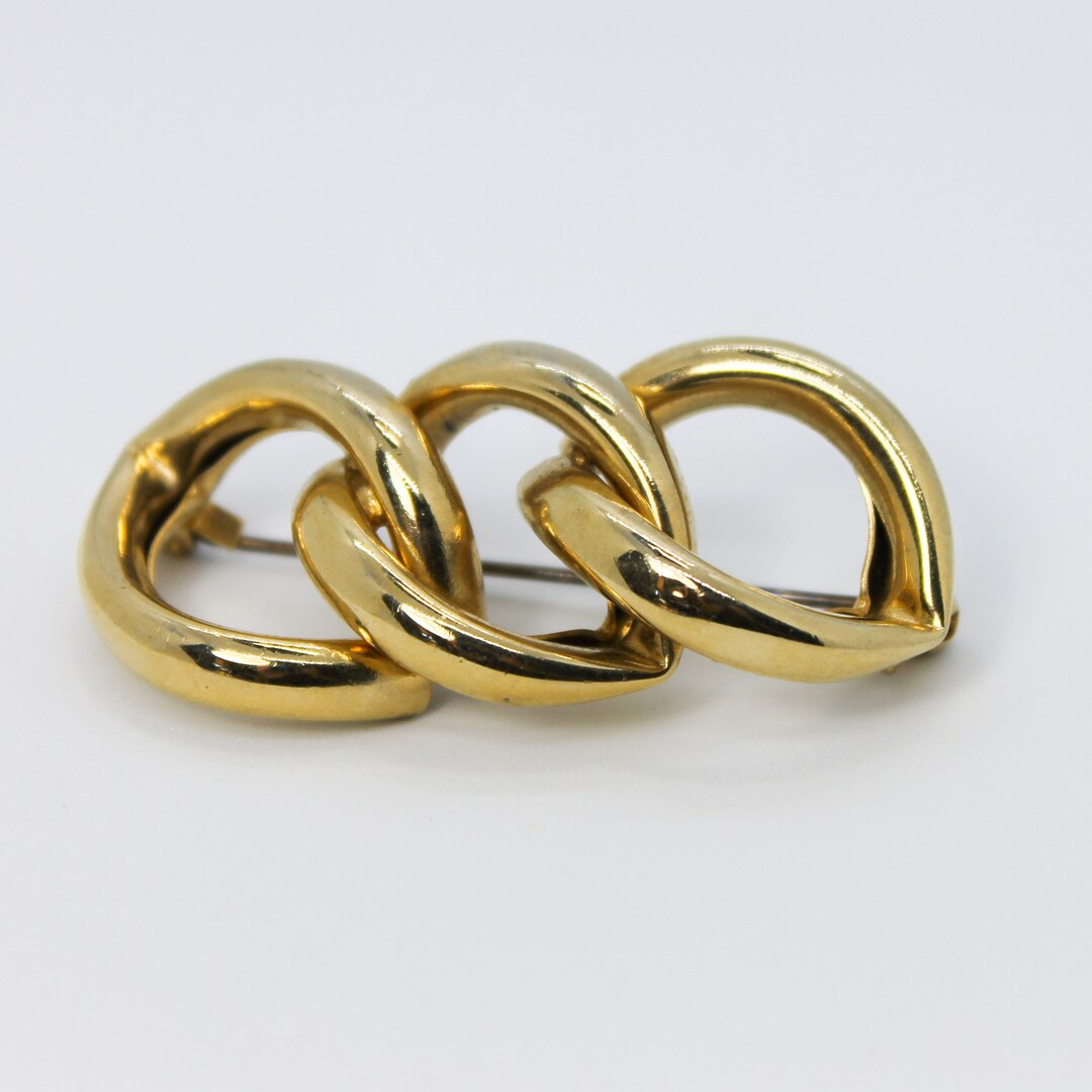 Vintage Brooch Gold Tone Metal Statement Evening Cocktail Gift 2" - Etsy